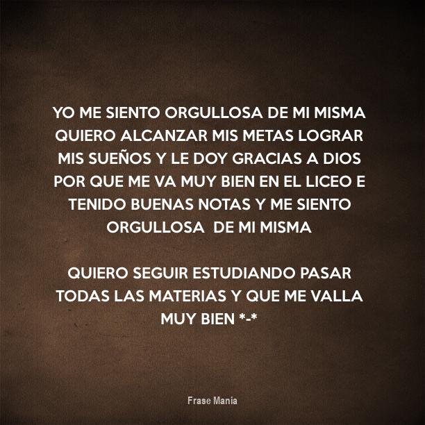 Cartel para: yo me siento orgullosa de mi misma quiero alcanzar mis ...