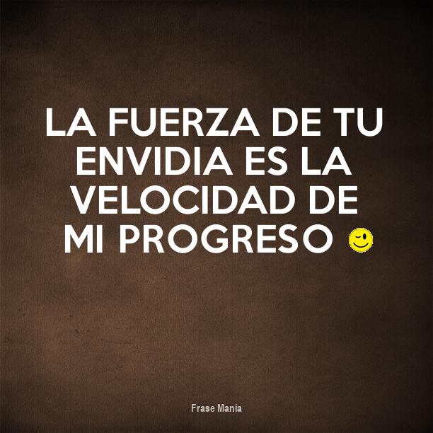 Cartel para: La fuerza de tu envidia es la velocidad de mi progreso ;)