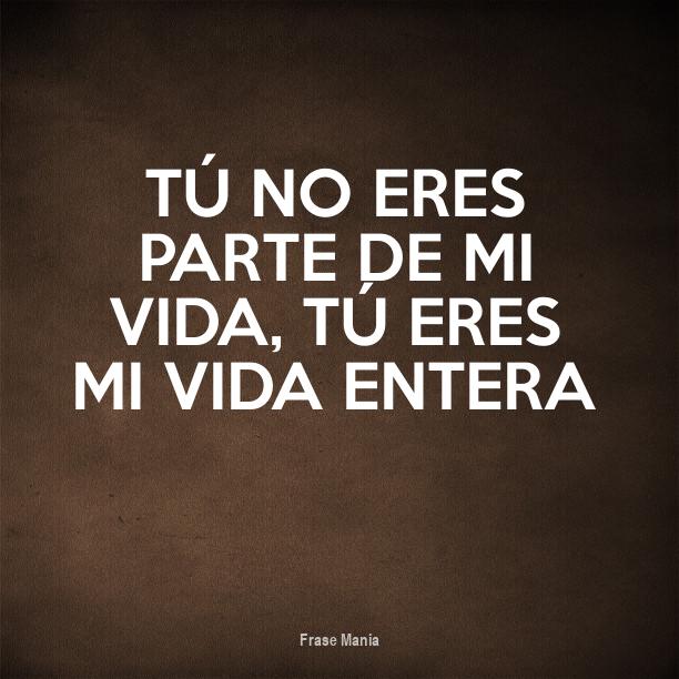 Cartel para: Tú no eres parte de mi vida, tú eres mi vida entera