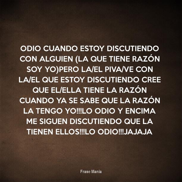 Cartel para: Odio cuando estoy discutiendo con alguien (la que tiene ...