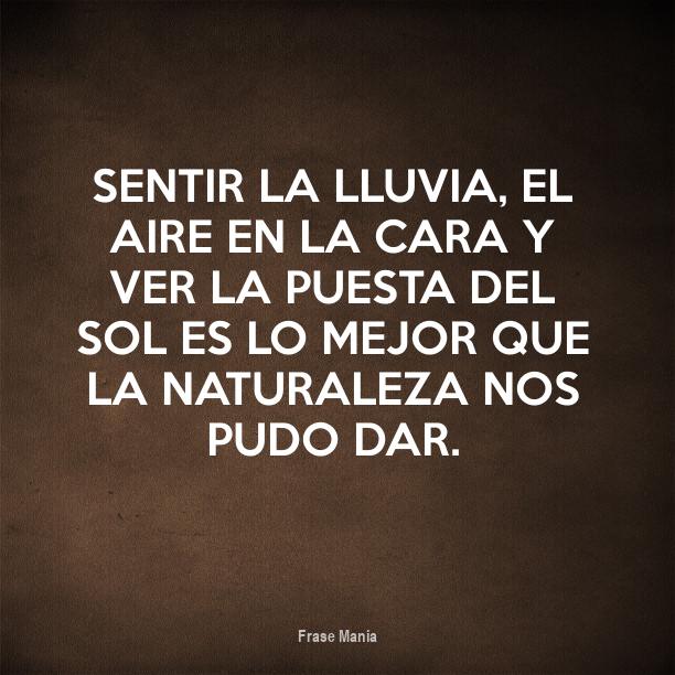 Cartel para: Sentir la lluvia, el aire en la cara y ver la puesta del ...