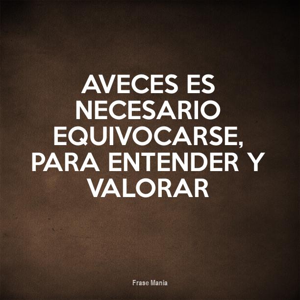 Cartel para: Aveces es necesario equivocarse, para entender y valorar